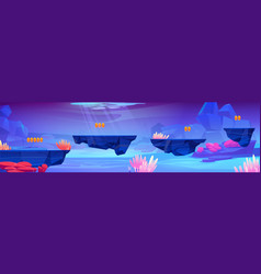 Game level background with platforms in sea Vector Image