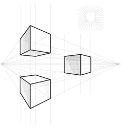 Many cubes in one point perspective Royalty Free Vector