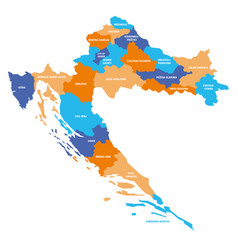 Croatia - map counties Royalty Free Vector Image