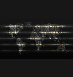 Abstract map world with continents from digital Vector Image