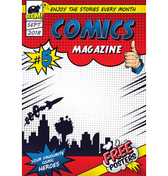 Comics poster design template Royalty Free Vector Image