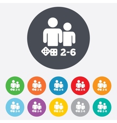 Board games sign icon 2-6 players symbol Vector Image