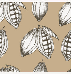 Cocoa seamless pattern chocolate cocoa beans Vector Image
