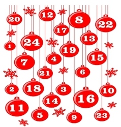 Christmas advent round calendar Royalty Free Vector Image