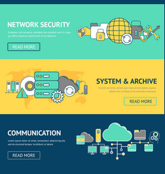 Datacenter horizontal banner set Royalty Free Vector Image