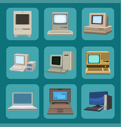 Modern monitor with keyboard and computer mouse Vector Image