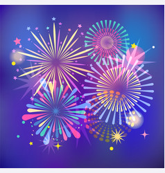 Winner victory fireworks and celebration Vector Image