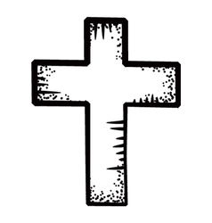 Doodle catholic cross Royalty Free Vector Image