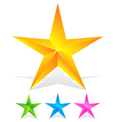 3d shapes 345 pointed beveled stars Royalty Free Vector