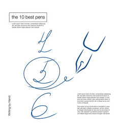 Pen icon signature in style brush strokes Vector Image