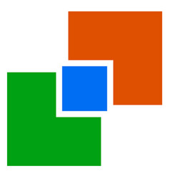 3d interlocking squares icon - connected Vector Image