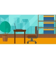 Background of office with city view Royalty Free Vector