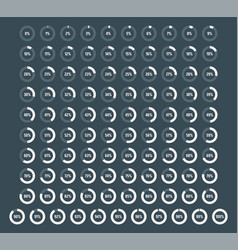 Pie chart full set ring percentage diagram Vector Image