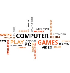 Word cloud computer games Royalty Free Vector Image
