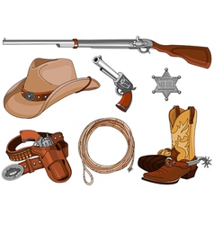 Cowboy objects set Royalty Free Vector Image - VectorStock