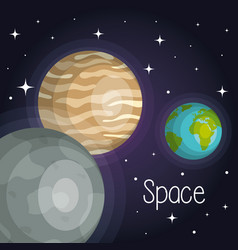 Space planets cosmos galaxy stars design Vector Image