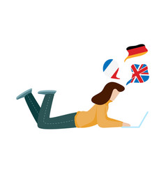 Learning foreign languages concept online Vector Image