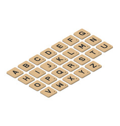 Tile alphabet for puzzle word game Royalty Free Vector Image