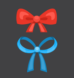 Cartoon cute gift bow with ribbon color butterfly Vector Image