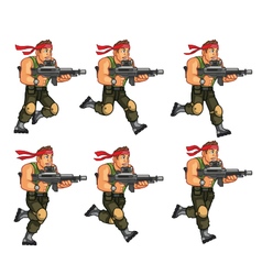 Commando shooting game sprite Royalty Free Vector Image