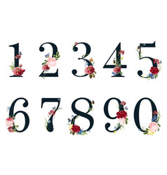Floral font numbers Royalty Free Vector Image - VectorStock
