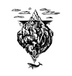 Melting icebergs signs climate change Royalty Free Vector