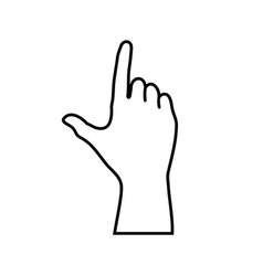 Letter j hand gesture black silhouette Royalty Free Vector