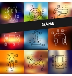 Gaming timeline infographics with blurred Vector Image