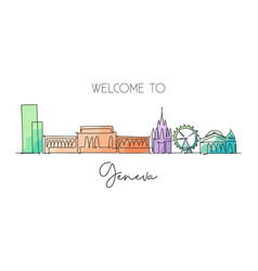 Geneva landmarks and monuments Royalty Free Vector Image