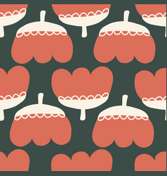 Scandinavian geometric seamless floral pattern Vector Image