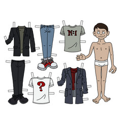 Paper doll boy Royalty Free Vector Image - VectorStock