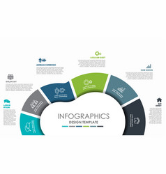 Modern abstract 3d infographic template with 6 Vector Image