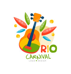 Brazil rio carnival logo design set bright fest Vector Image