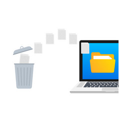 Process delete file in paper remove document Vector Image