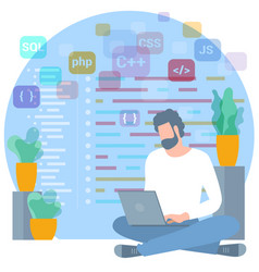 Programmer at work Royalty Free Vector Image - VectorStock