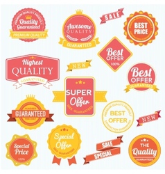 Set of stickers and ribbons Royalty Free Vector Image