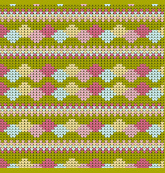 Knitted sweater winter pattern Royalty Free Vector Image