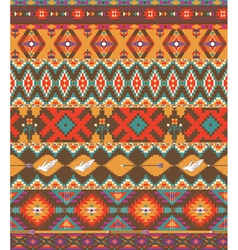 Seamless colorful aztec pattern with birds flower Vector Image