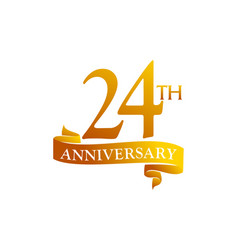 24 year ribbon anniversary Royalty Free Vector Image