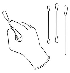 Set of cotton swab Royalty Free Vector Image - VectorStock