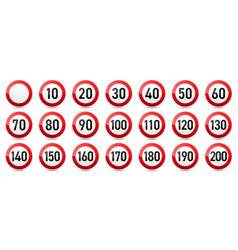 Road highway regulatory signs set traffic control Vector Image