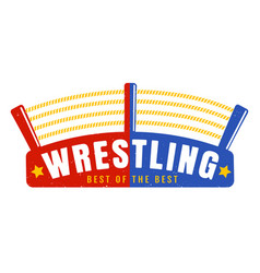 Wrestling logo template symbol silhouette design Vector Image