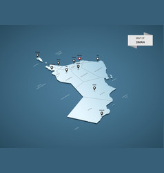 Oman higt detailed map with subdivisions Vector Image