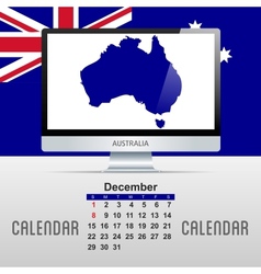 Calendar with map countries Royalty Free Vector Image