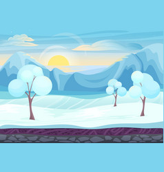 Cartoon classic forest woods landscape with trees Vector Image