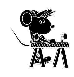 Cute mouse worker cartoon Royalty Free Vector Image