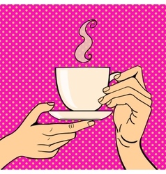 Human hand coffee pose Royalty Free Vector Image