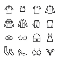 Women clothing icons Royalty Free Vector Image