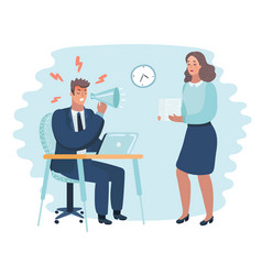 Big boss on workplace Royalty Free Vector Image