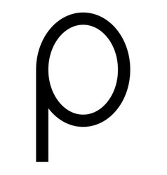 Rho greek symbol small letter lowercase font icon Vector Image